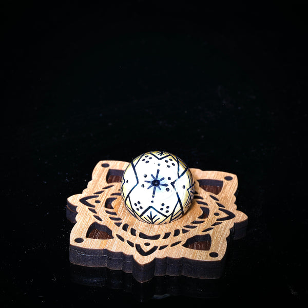 Cory Clark- Blue #2 Carving Spinner Marbles - PresidentialSS